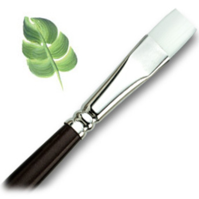 White Taklon Flat Shader Size 2