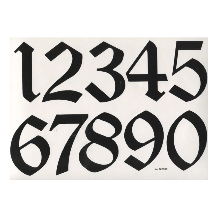 Virma decal 0234 - Numbers, Large, Black