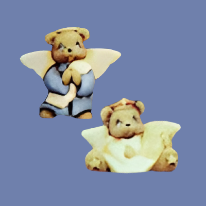 Clay Magic 1593 Two Angel Bear Ornament Mold